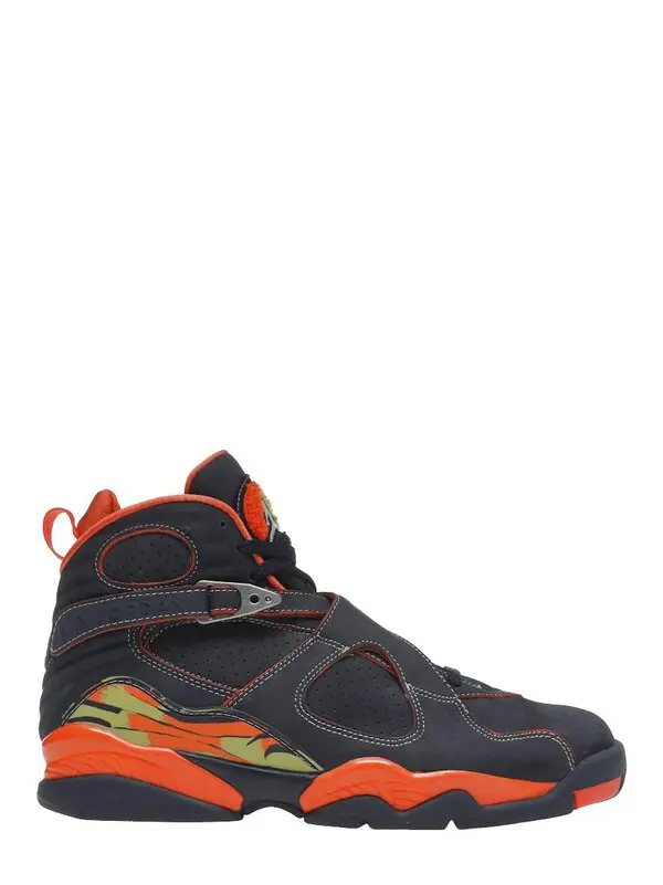 JORDAN 8 Retro High-top Sneakers - Midnight Navy Blue/pea Pod/orange Blaze