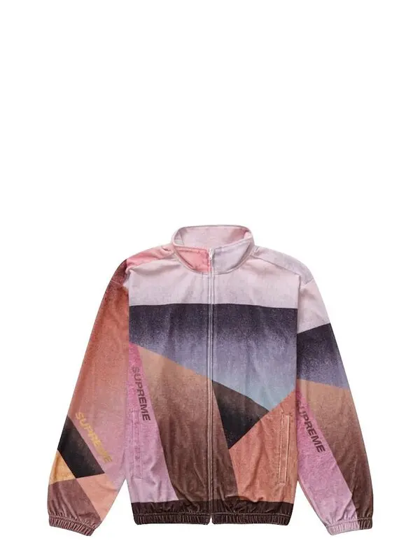 Supreme Geo Velour Track Jacket - Pink