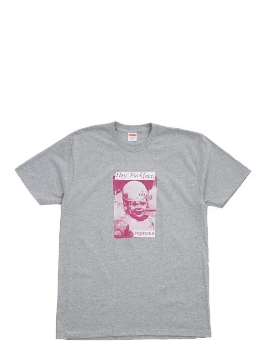 Supreme Fuck Face Tee Shirt - Heather Grey
