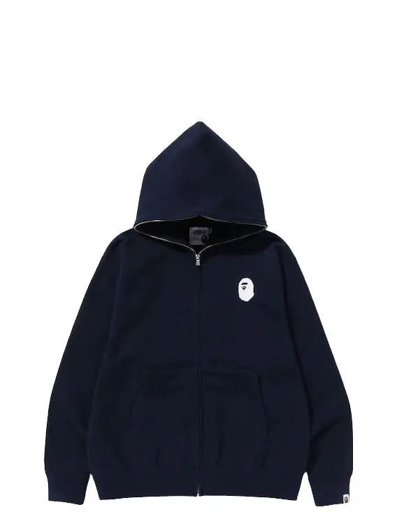 A BATHING APE Relaxed Fit Full Zip Hoodie - Navy Blue