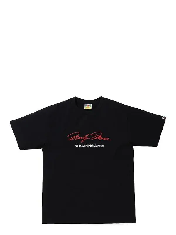 A BATHING APE X Marilyn Monroe Signature Tee Shirt - Black