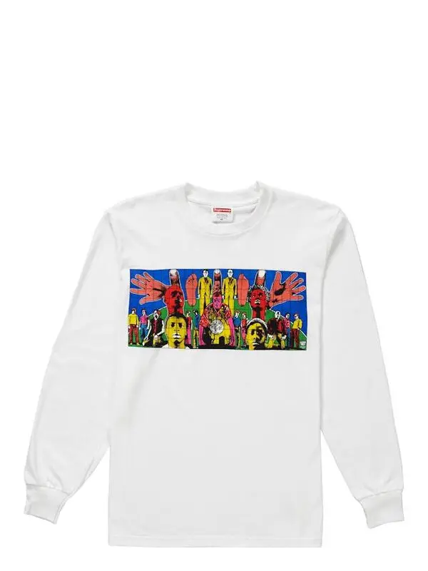 Supreme Gilbert & George Death After Life Long Sleeve Tee Shirt - White