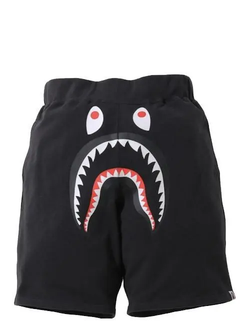 BAPE A Bathing Ape Shark Wide Sweat Shorts - Black