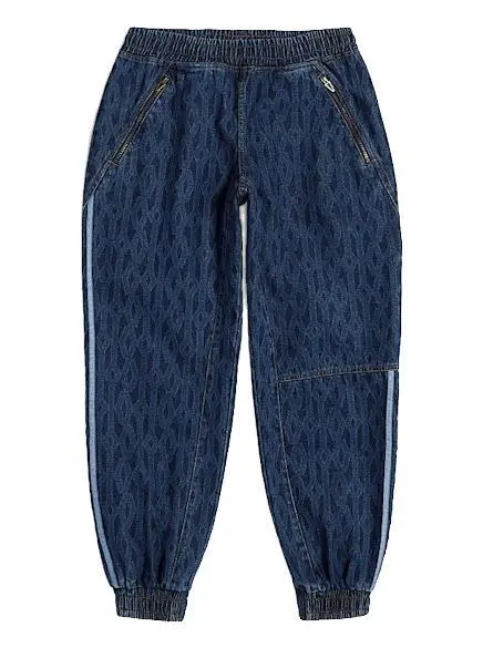 Adidas X Ivy Park Monogram Denim Track Pants - Dark Denim