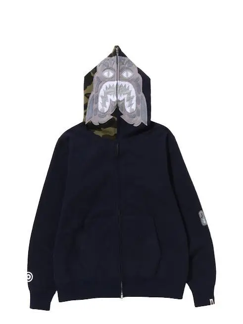 BAPE 1st Camo Tiger Full Zip Hoodie - Navy Blue