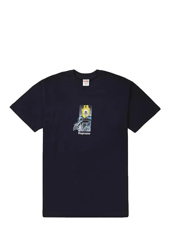 Supreme Ghost Rider Tee Shirt - Navy Blue