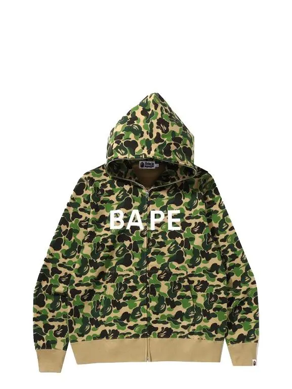 BAPE Abc Camo Full Zip Hoodie - Green