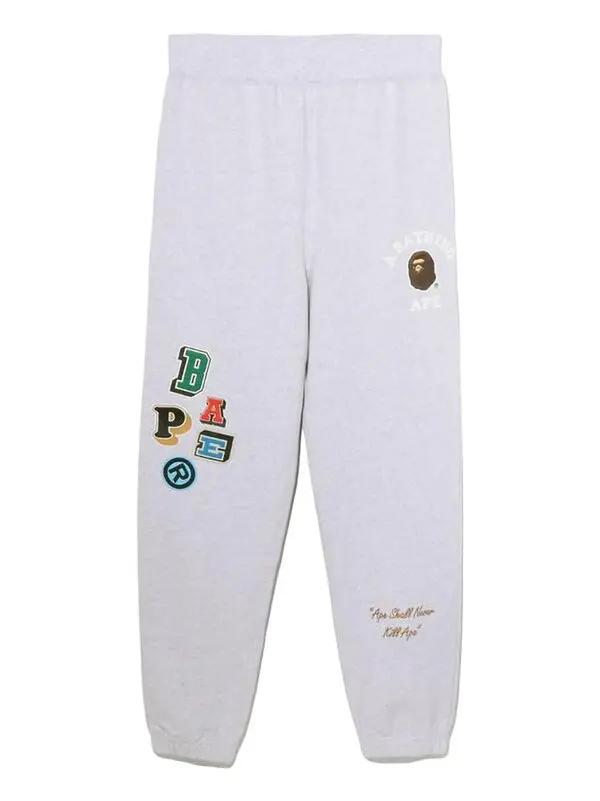 A BATHING APE Fonts Sweatpants - Grey