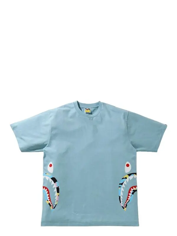 A BATHING APE New Camo Side Shark Relaxed Tee Shirt - Blue