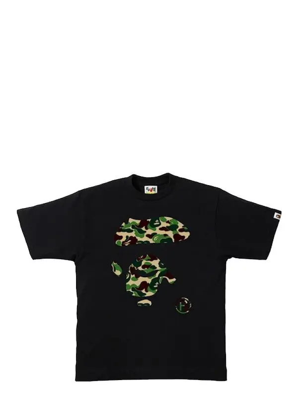 A BATHING APE Abc Camo Ape Face Tee Shirt - Black/green
