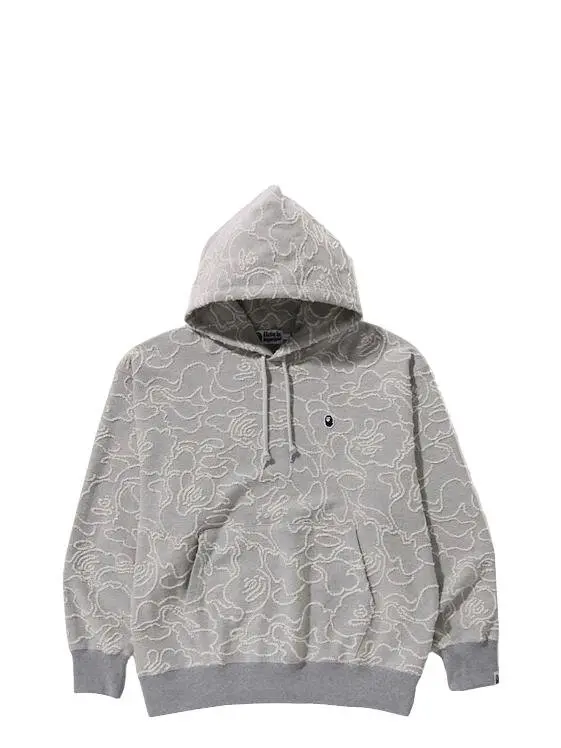 BAPE Jacquard Relaxed Fit Pullover Hoodie - Grey
