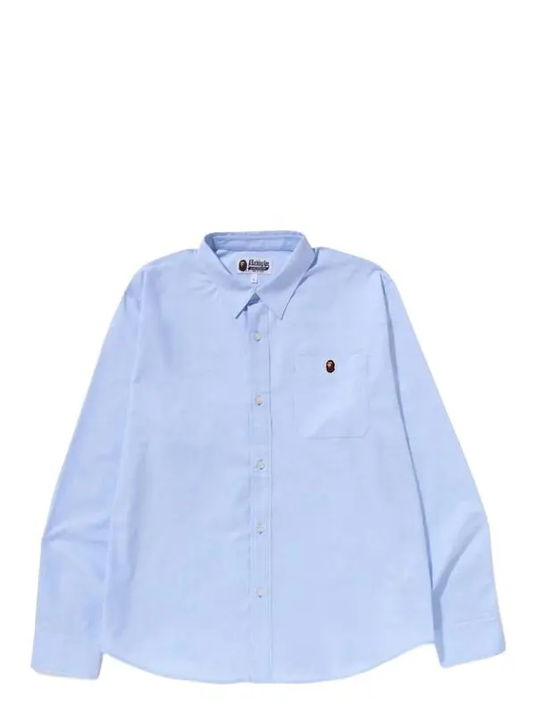 A BATHING APE Oxford Relaxed Fit Shirt - Sax