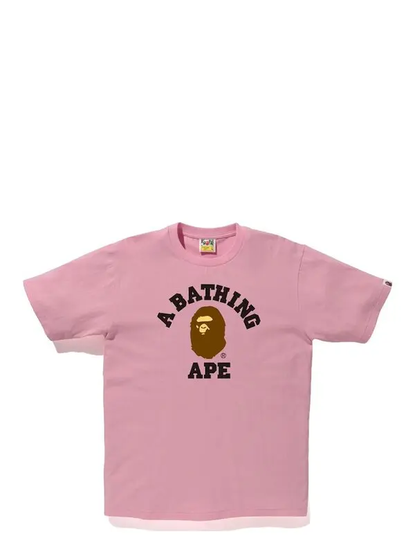 A BATHING APE Pigment College Tee Shirt - Pink