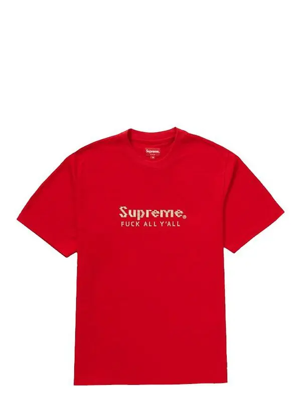 Supreme Gold Bars Tee Shirt - Red