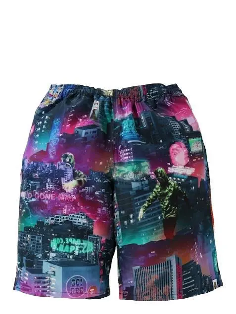 BAPE Neon Tokyo Track Shorts - Black