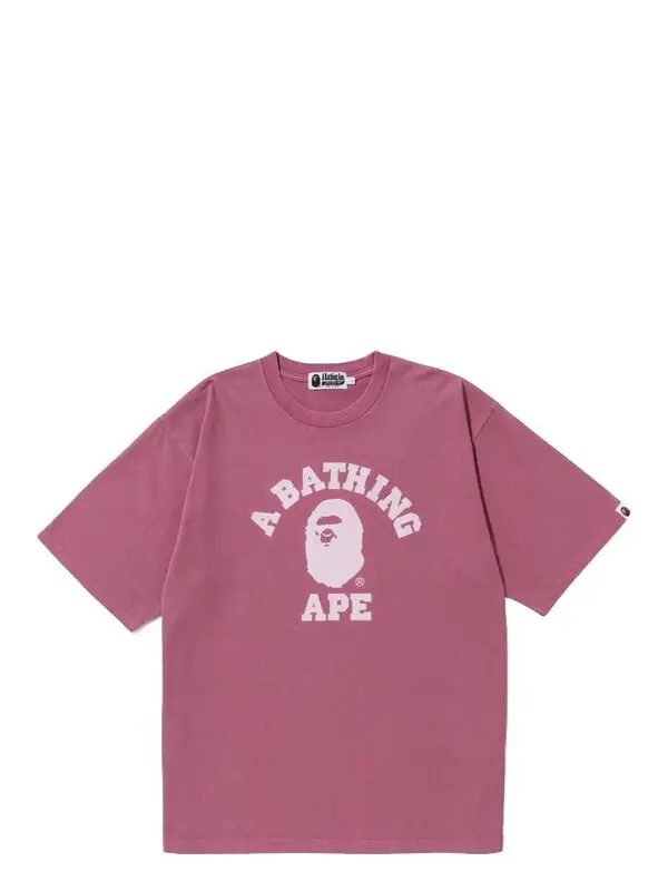 A BATHING APE Pigment Dyed College Relaxed Fit Tee Shirt - Purple