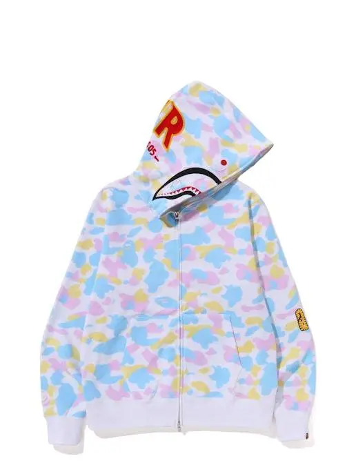 BAPE Camo Shark Full Zip Hoodie - White
