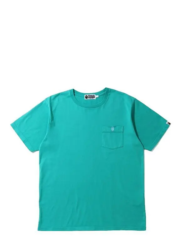 A BATHING APE One Point Pocket Overdye Tee Shirt - Sax