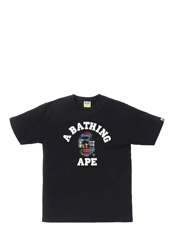 A BATHING APE Patchwork College Patchwork Tee Shirt - Black