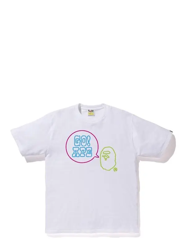 A BATHING APE Neon Sign Go Ape Tee Shirt - White
