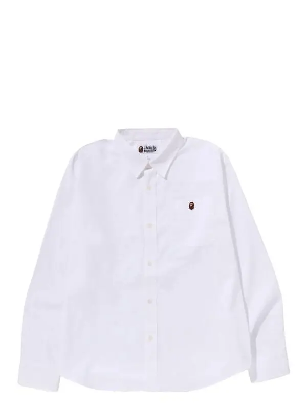 A BATHING APE Oxford Relaxed Fit Shirt - White