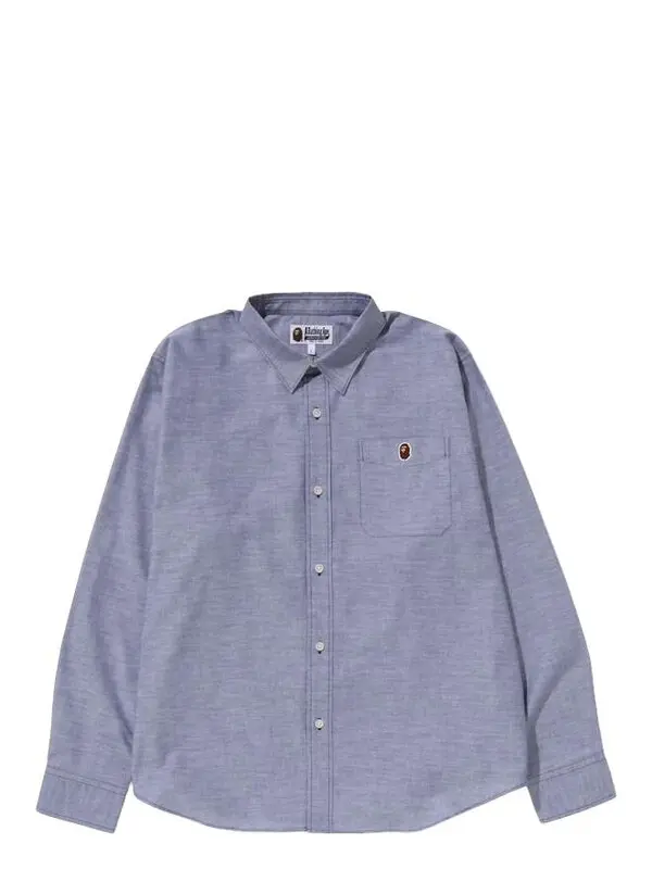 A BATHING APE Oxford Relaxed Fit Shirt - Navy Blue