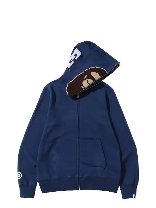 A BATHING APE Overdye 2nd Ape Full Zip Hoodie - Navy Blue