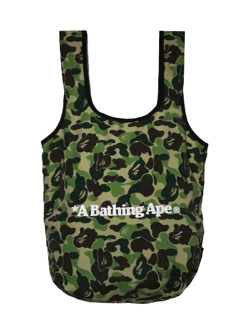 A BATHING APE Abc Camo Ape Head Utility Bag - Green