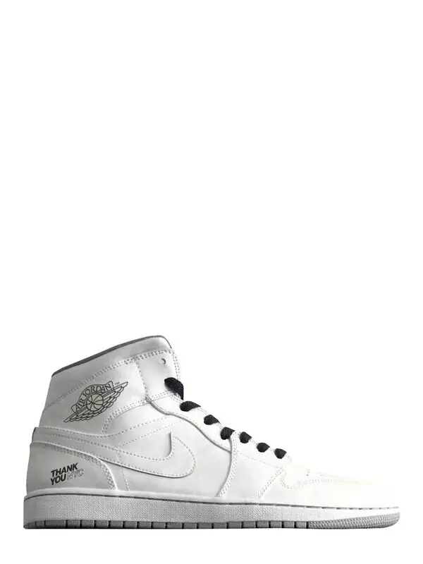 JORDAN 1 Retro Mid Jeter Day Sneakers - White/wolf Grey