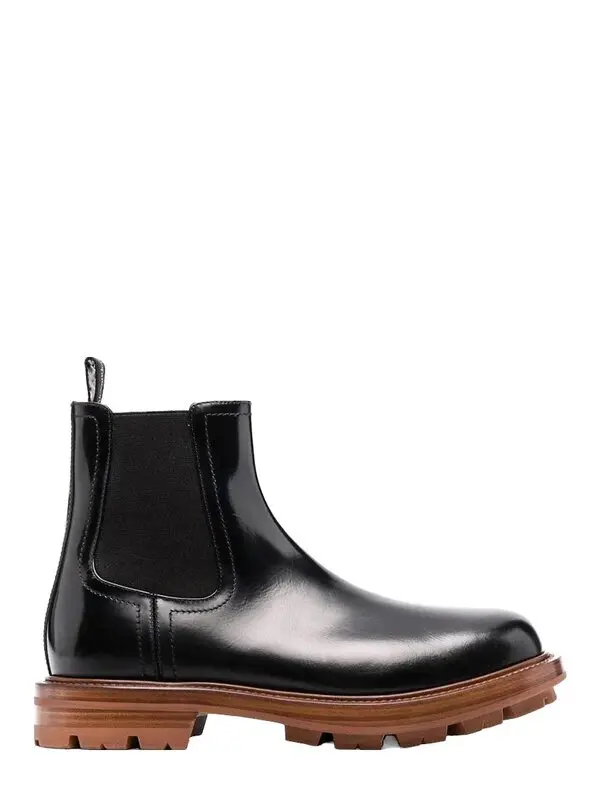 Alexander McQueen Leather Chelsea Boots - Black/brown