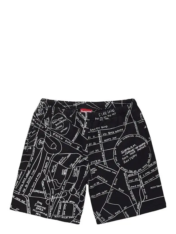 Supreme Gonz Embroidered Map Sweatshort - Black