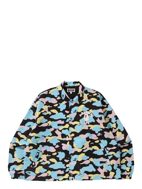 A BATHING APE Camo Relaxed Coach Jacket - Black