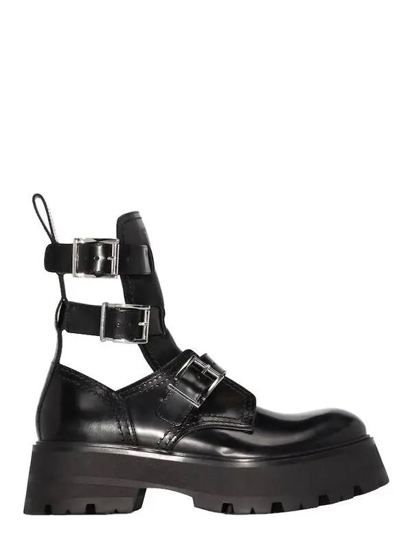 Alexander McQueen Buckled Ankle Boots - Black