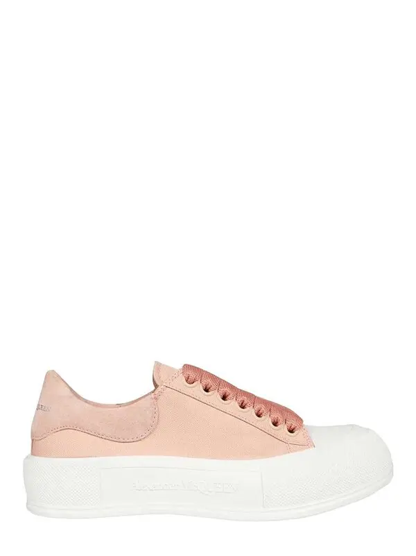 Alexander McQueen Deck Skate Plimsoll Lace Up - Magnolia/white