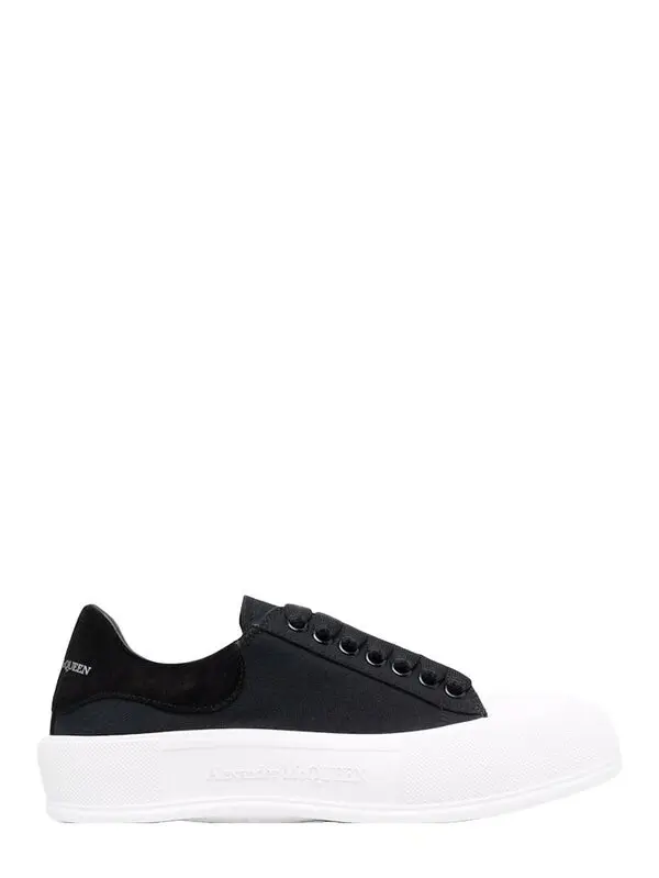 Alexander McQueen Deck Skate Plimsoll Lace-up Sneakers - Black/white