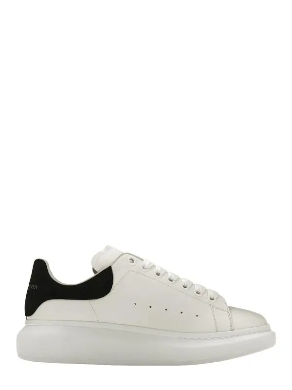 Alexander McQueen Oversized Embossed Croc-effect Suede Sneakers - White/black