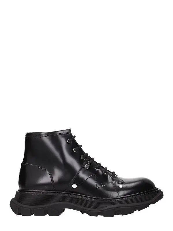 Alexander McQueen Leather Ankle Boots - Black