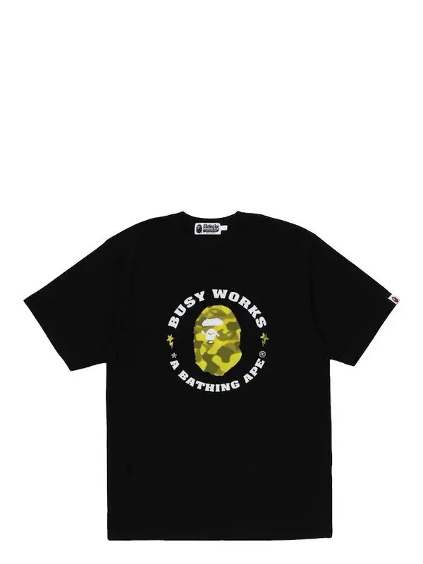 A BATHING APE Radiation Camo Busy Works Tee Shirt - Black