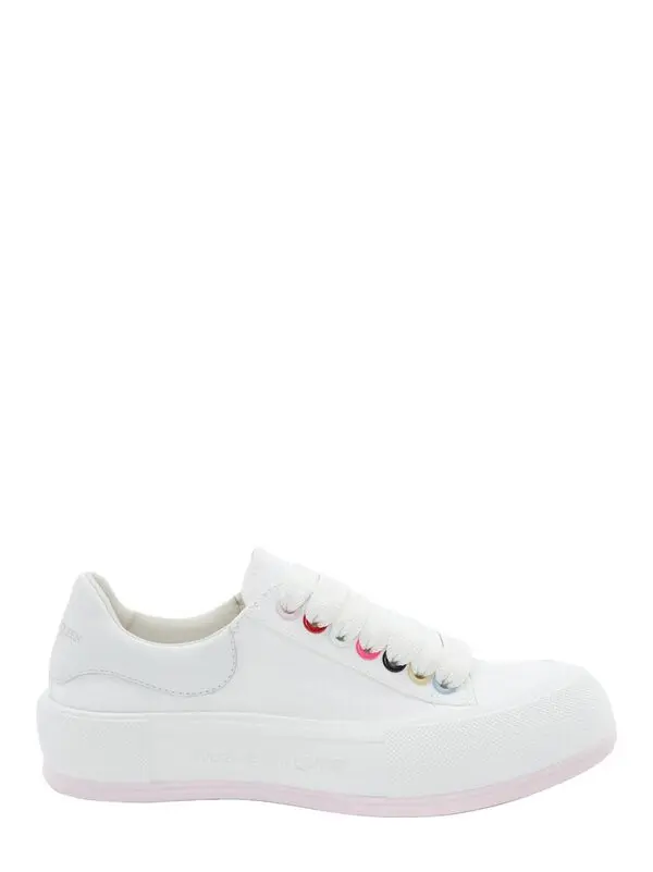 Alexander McQueen Deck Skate Plimsoll Lace-up Sneakers - White
