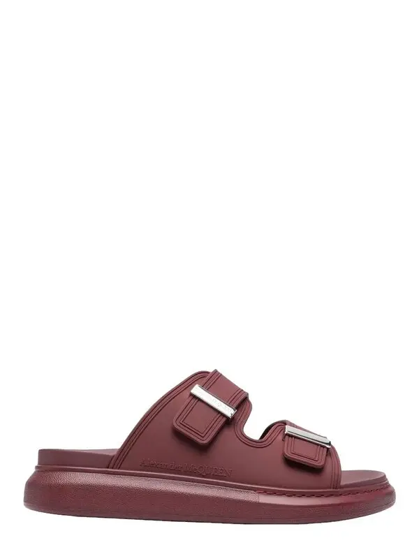 Alexander McQueen Hybrid Buckled Rubber Sandals - Burgundy