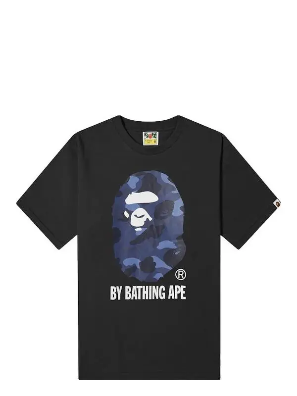 A BATHING APE Premium Happy New Year Camo Ape Head Tee Shirt - Black