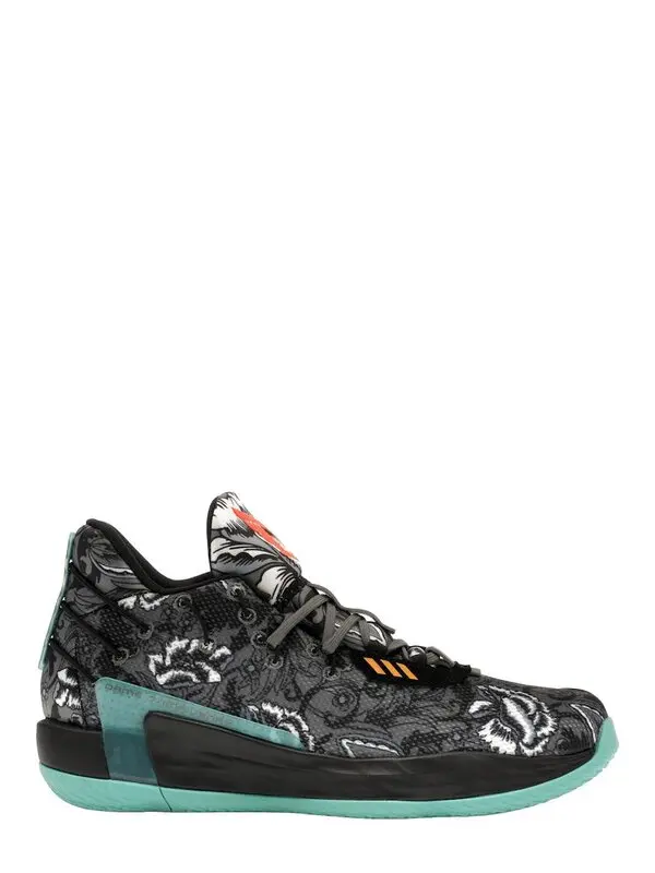 Adidas Dame Floral Sneakers - Core Black/grey Four/acid Mint