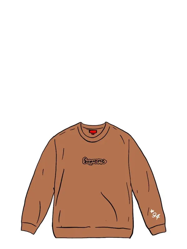 Supreme Gonz Logo Crewneck Sweatshirt - Brown