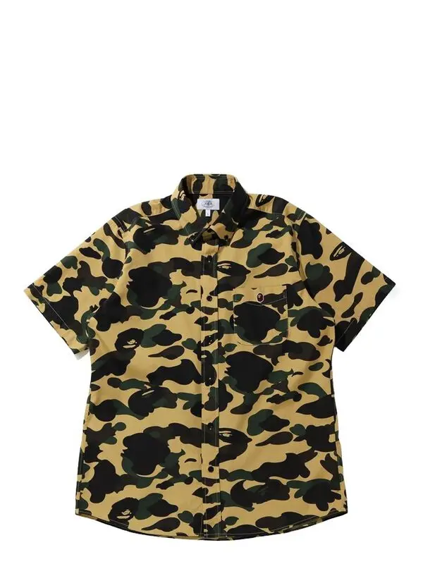 A BATHING APE 1st Camo Bd Short Sleeve Shirt - Yellow