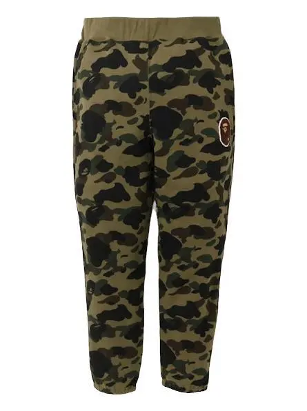 A BATHING APE 1st Camo Ape Head Patched Sweatpants - Green