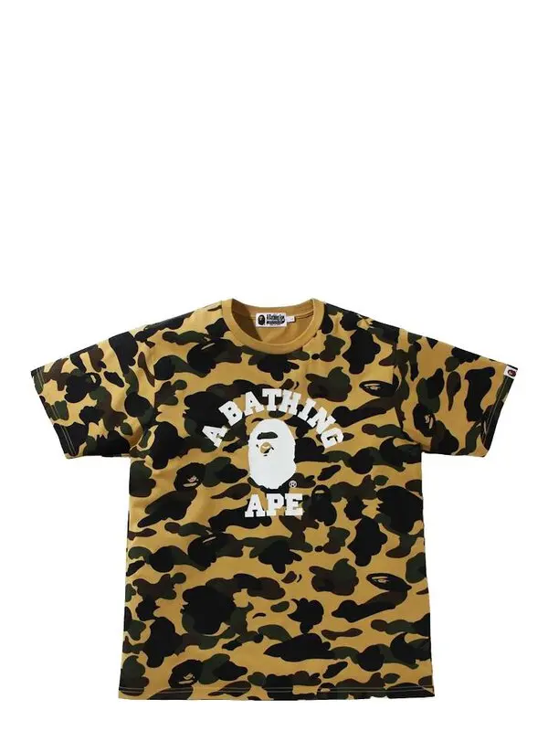 A BATHING APE 1st Camo College Tee Shirt - Yellow