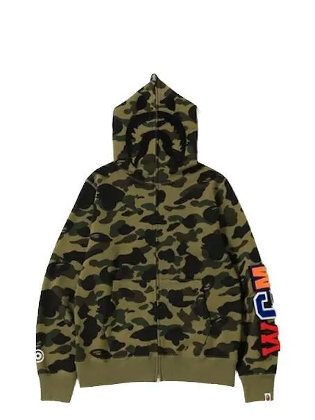 BAPE 1st Camo Detachable Shark Hoodie - Green