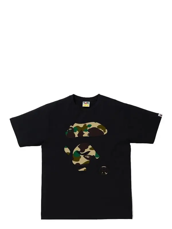 A BATHING APE 1st Camo Ape Face Tee Shirt - Black/yellow