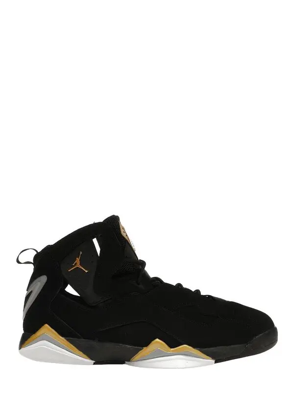 JORDAN True Flight Nubuck Sneakers - Black/metallic Gold/wolf Grey