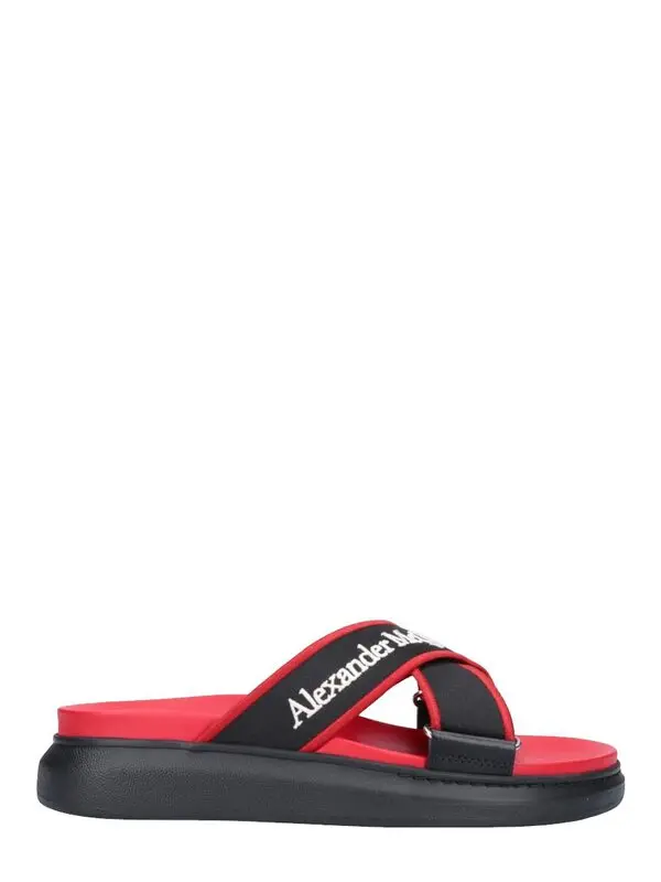 Alexander McQueen Oversized Hybrid Slides - Red/black
